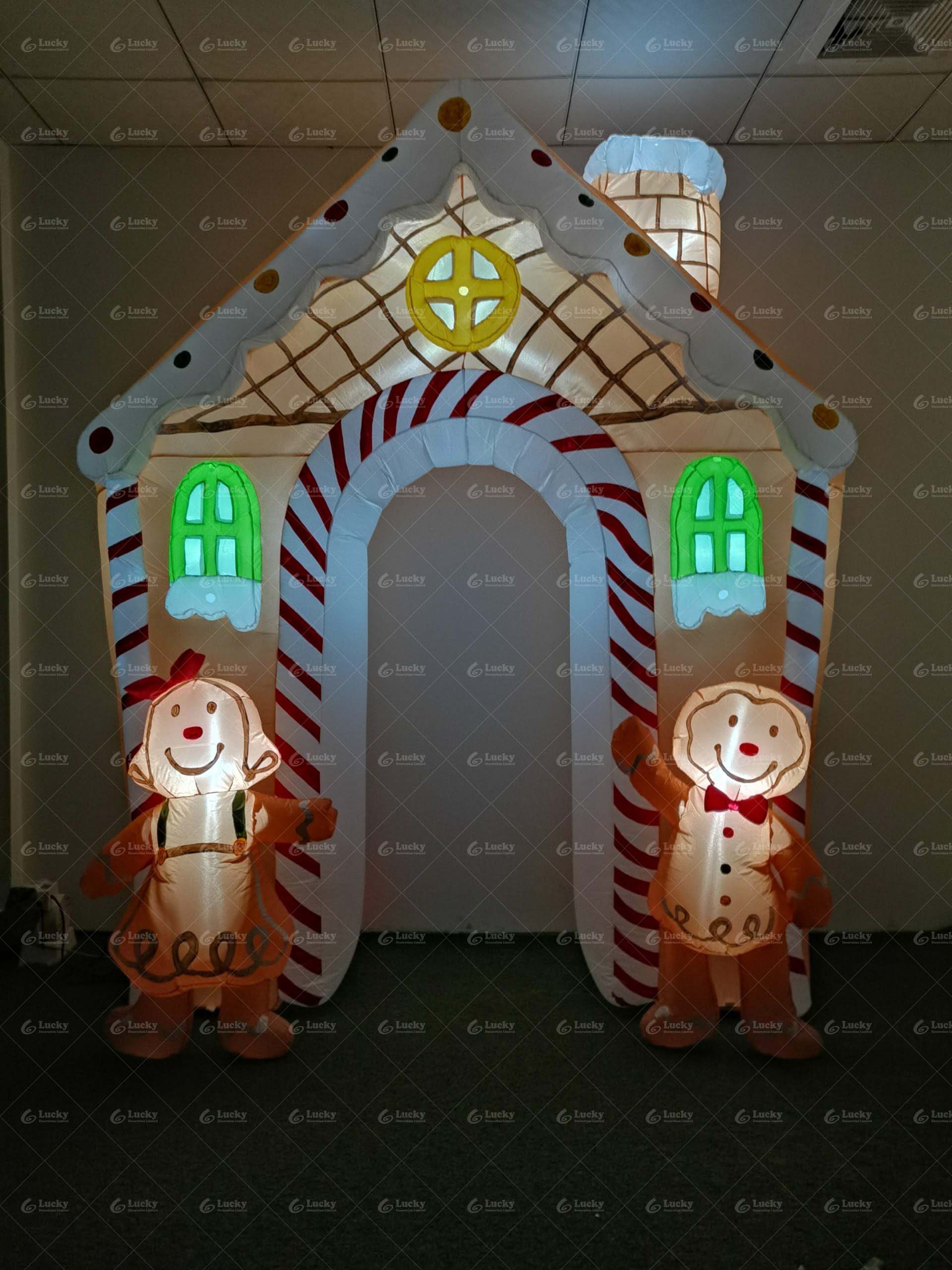 9FT GINGERBREAD ARCHWAY WITH LED LIGHTS BLOW UP HOLIDAY DECORATIONS FOR ...