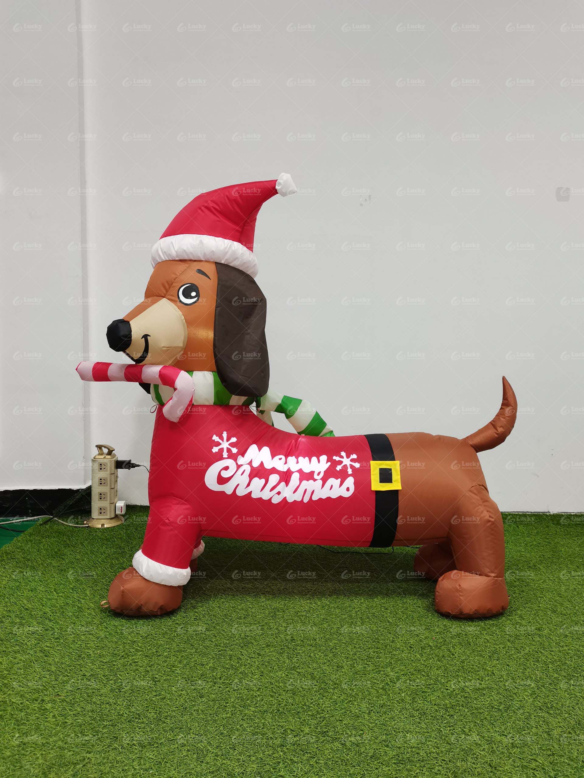 4FT TALL INFLATABLE WEINER DOG WITH LED LIGHT HOEME GARDEN CHRISTMAS ...