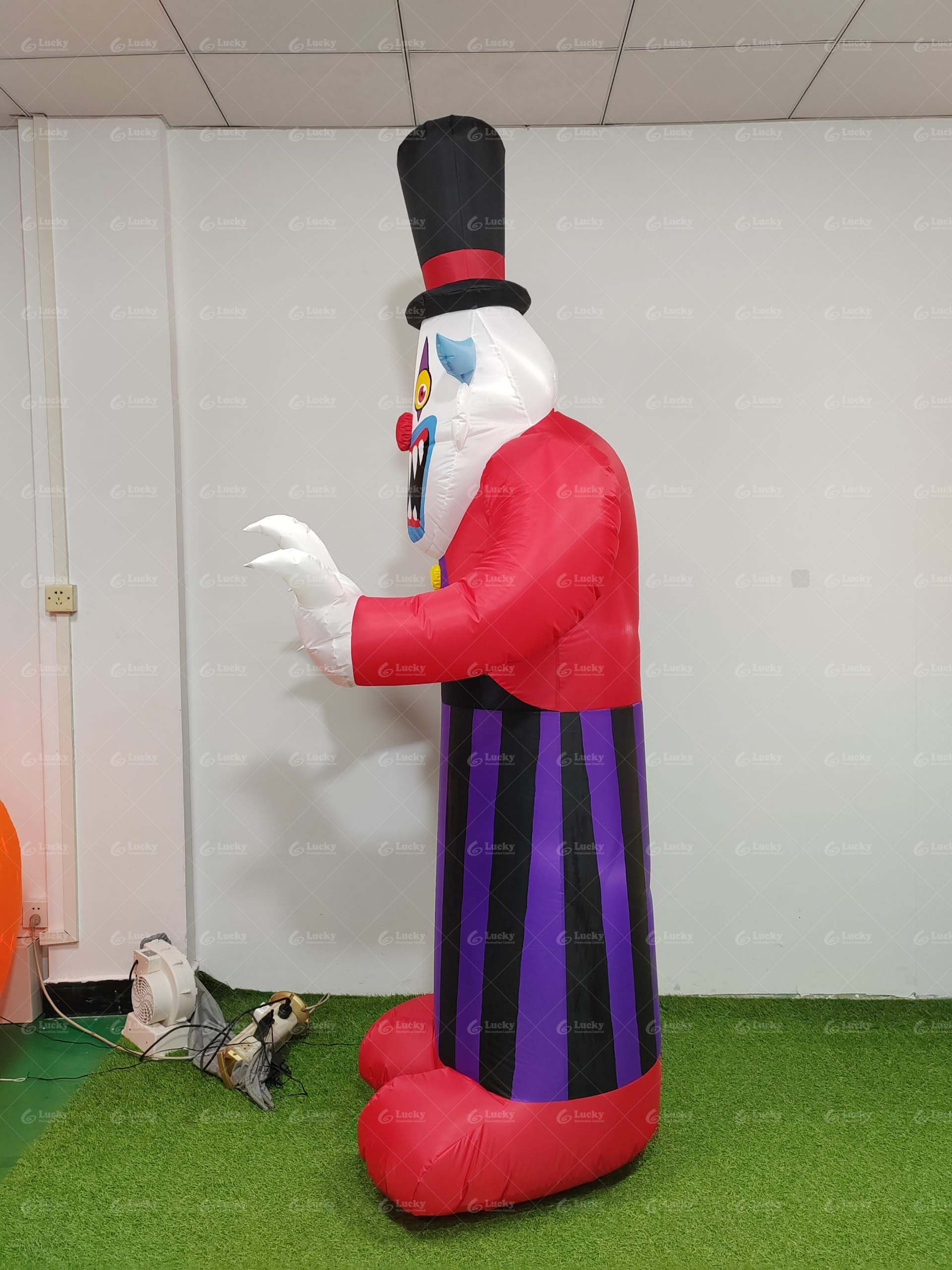 Halloween Inflatable Clown With Hat Lights Blow up Halloween Inflatable ...