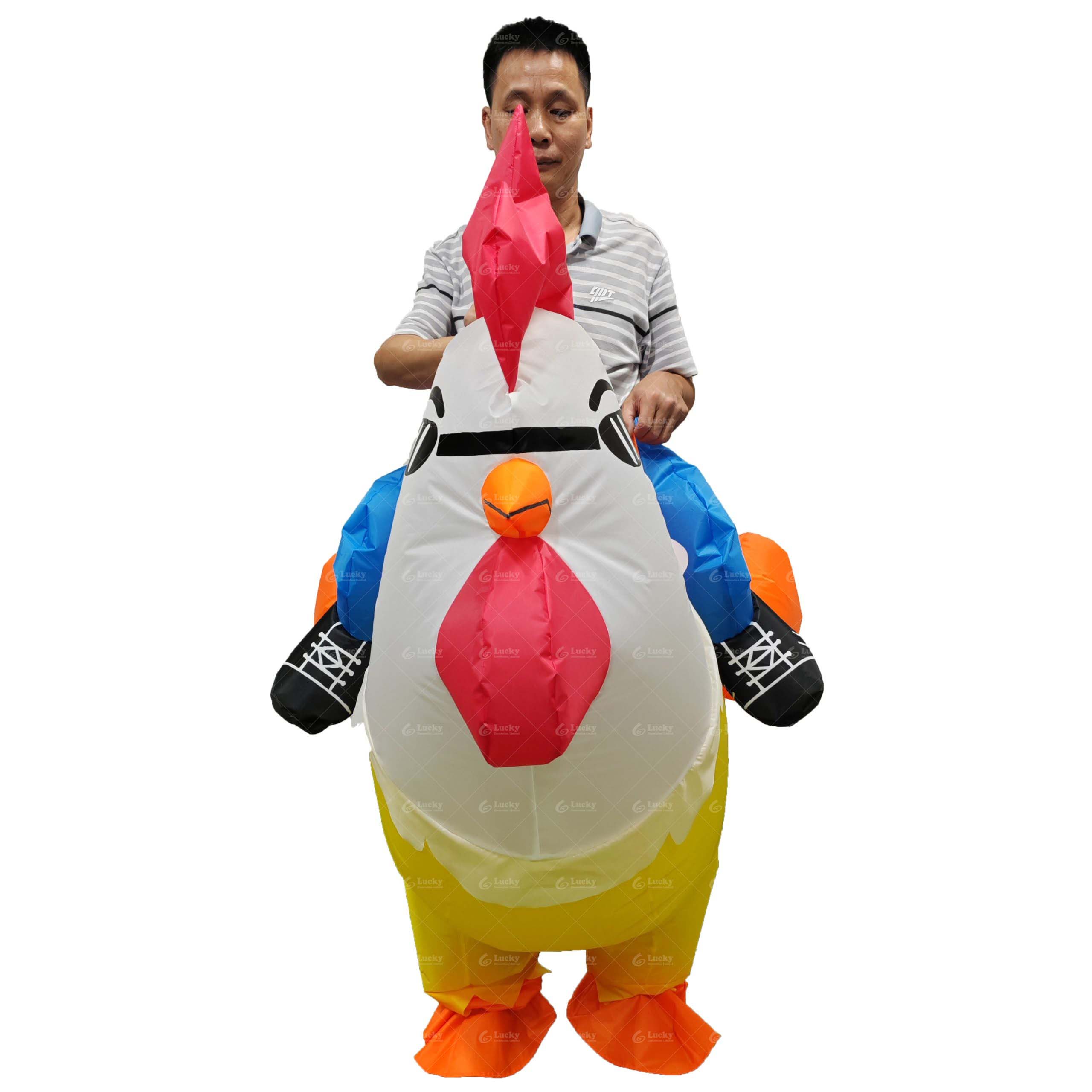 INFLATABLE COSTUME ADULT ROOSTER RIDE ON CHICKEN BLOW UP FANCY DRESS ...