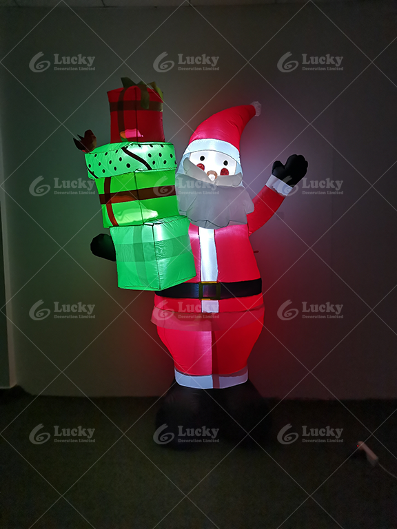 8FT GIANT CHRISTMAS INFLATABLE GIFT BAG SANTA CLAUS FOR PARTY GARDEN ...