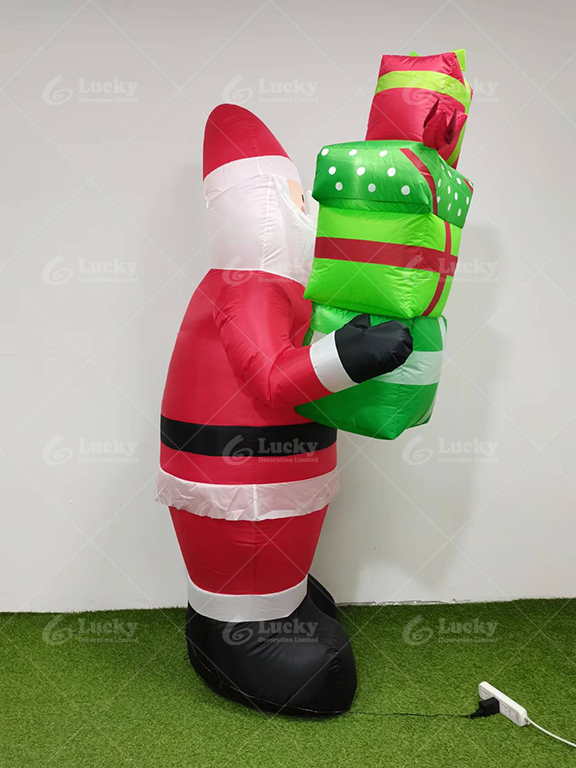 8FT GIANT CHRISTMAS INFLATABLE GIFT BAG SANTA CLAUS FOR PARTY GARDEN ...