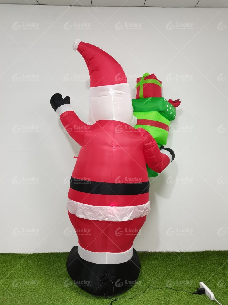 8FT GIANT CHRISTMAS INFLATABLE GIFT BAG SANTA CLAUS FOR PARTY GARDEN ...