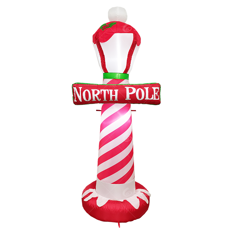 6FT BLOW UO BOETH POLE SIGN WITH LED LIGHTS CHRISTMAS WINTER LAWN YARD ...