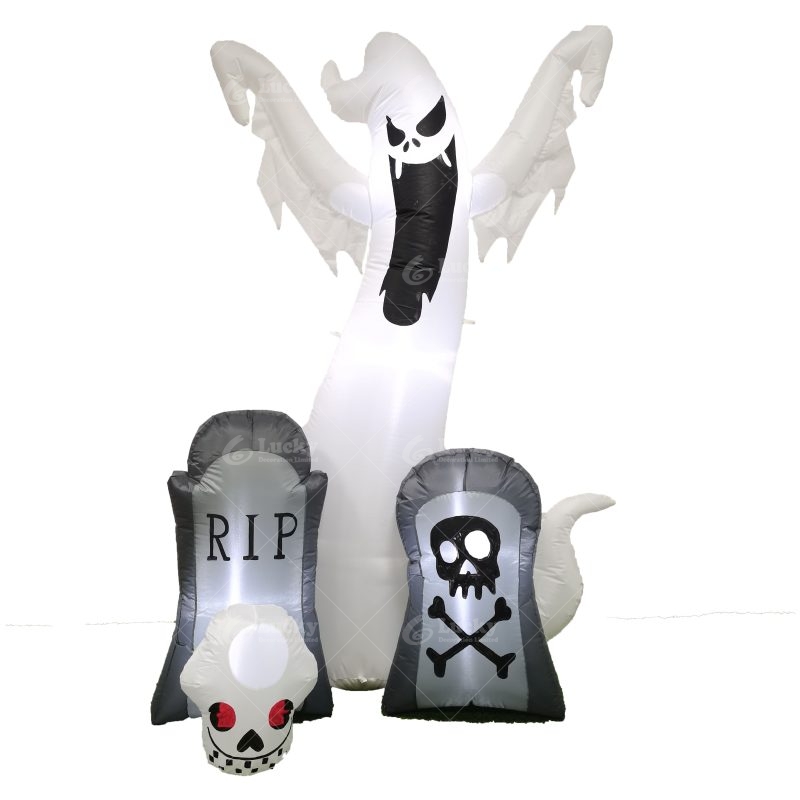 HALLOWEEN INFLATABLE DECORATION GHOST CAME OUT FROM THE TOMB WITH LED ...