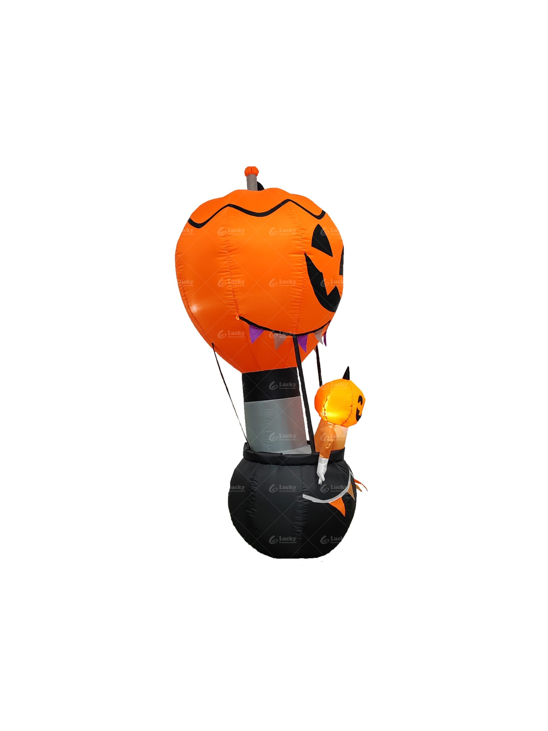 HALLOWEEN INFLATABLE DECORATION PUMPKIN MAN TAKES A HOT AIR BALLOON ...
